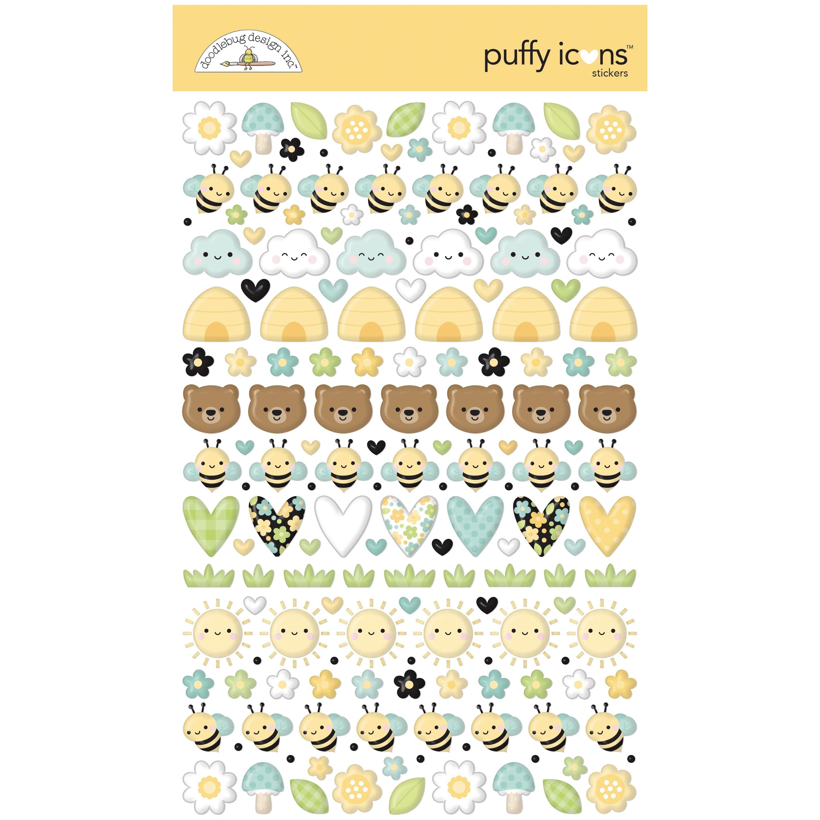Doodlebug - Bee Happy - Puffy Icons Stickers / 8834 – Country Craft ...