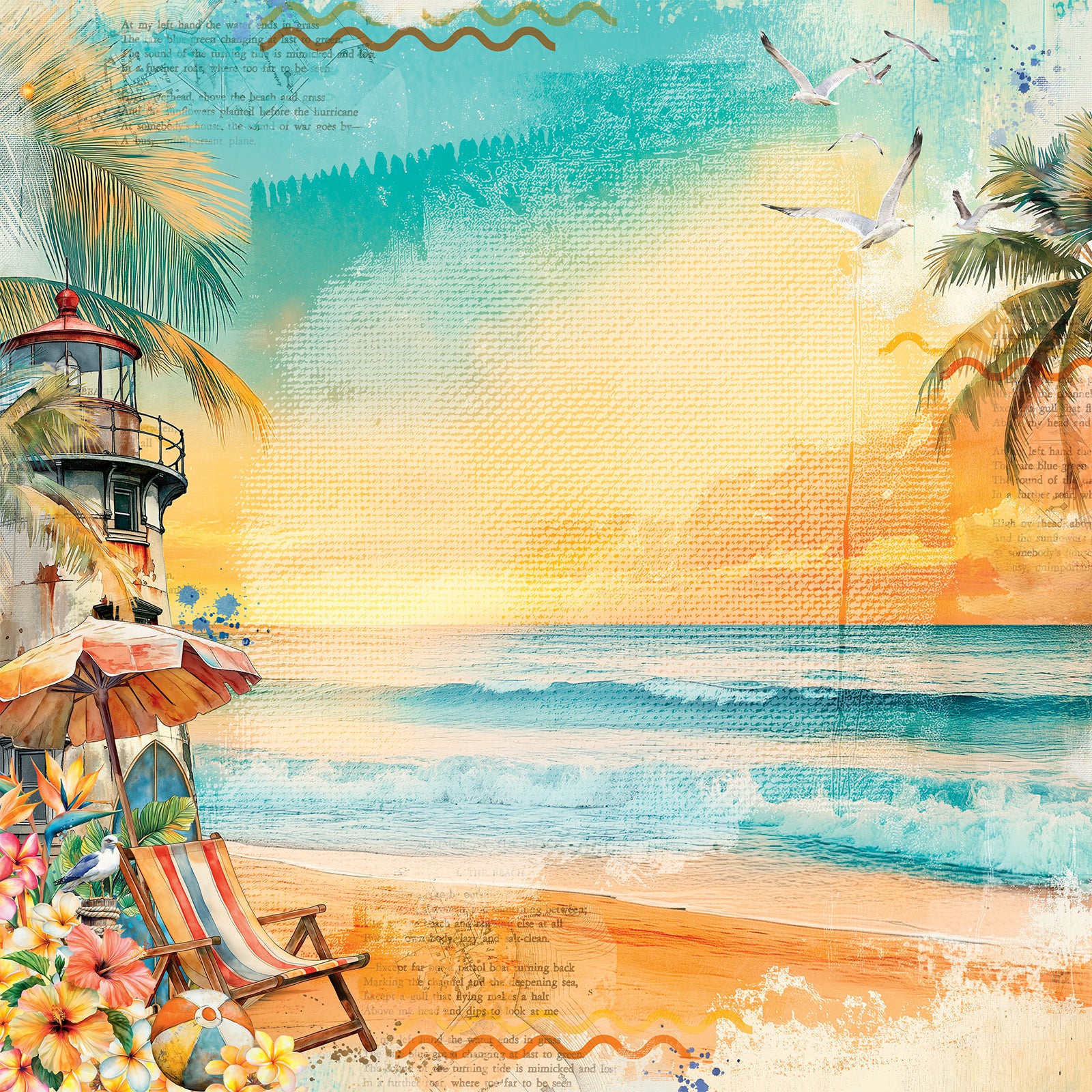 49 & Market - Beach Vibes - 12x12 Single Sheets - Seashells – Country ...