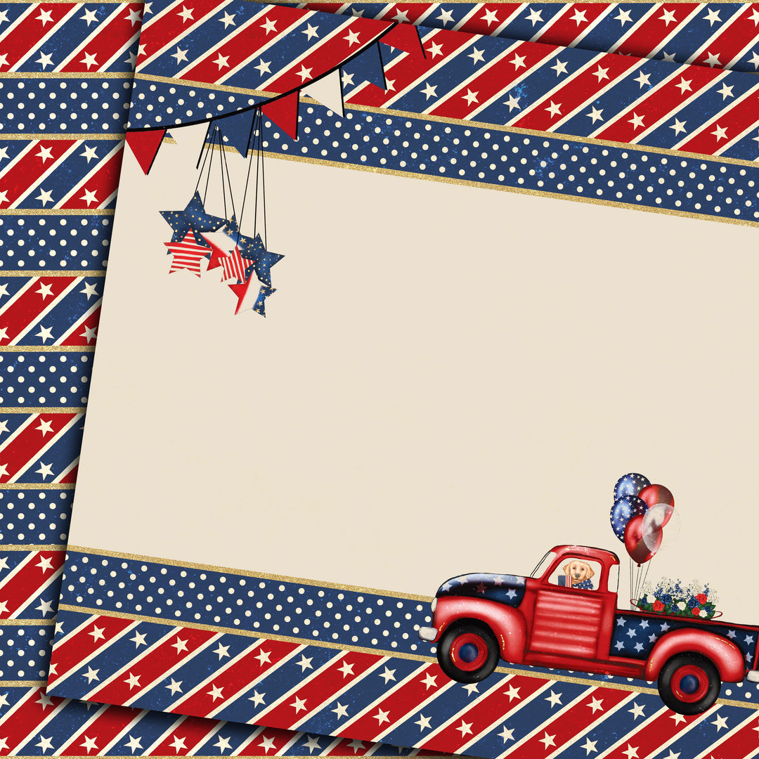 Country Craft Creations - Stars and Stripes - 12x12 - Cotton Bristol